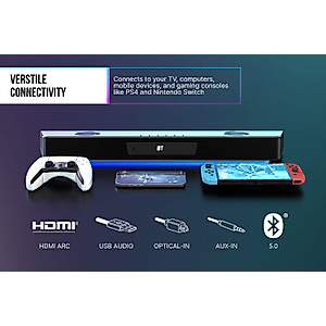 Creative Sound Blaster Katana V2X 5.1 Multi-Channel Gaming Soundbar with Compact Subwoofer, 180W Peak Power, ft Tri-Amplified 5-Driver Design, Super X-Fi Technology, and RGB Lighting