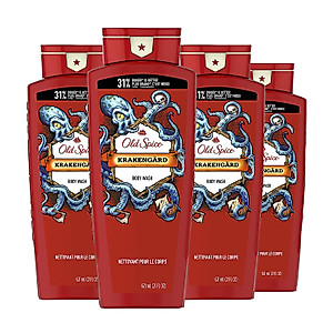 Old Spice Body Wash for Men Wild Collection Krakengard Scent Pack Of 4, citrus, 21 Fl Oz