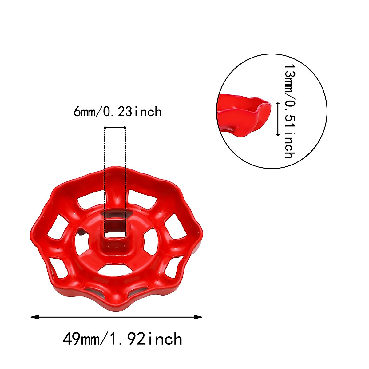 Lilaly 2 Pack Water Spigot Handle Replacement, Outdoor Faucet Hose Bib Handle, Inner Size 6mm x 6mm