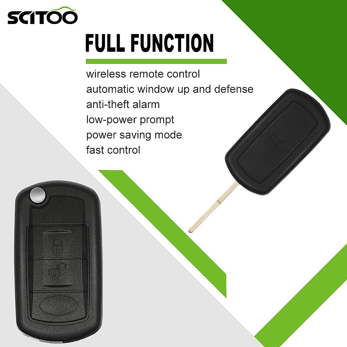 SCITOO Keyless Entry Remote Key Fob Shell CASE Replacement for 3 Buttons Uncut Car Key for Range Rover LR3 2005-2009 2006-2009 Sport 2006-2011 1pc FCC NT8-15K6014CFF-TXA YWX000071