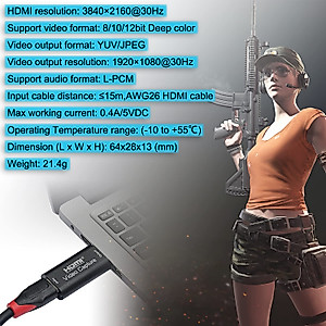 BlueAVS HDMI to USB Video Capture Card 1080P for Live Video Streaming Record via DSLR Camcorder Action Cam (Black)