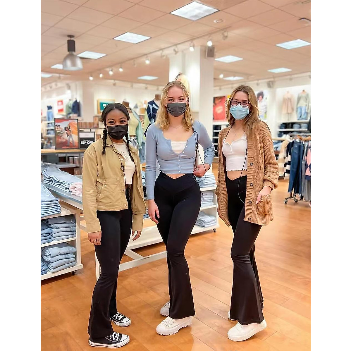 VICUR Women's Flare Yoga Pants V Crossover High Waisted Yoga Pants Non See Through Bootleg Yoga Leggings Black-XL