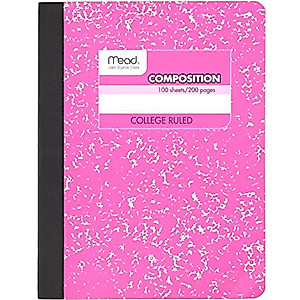 Mead Composition Book, 6 Pack of Cute Notebooks, College Ruled paper, Hard Cover 100 sheets (200 Pages) , Pastel Color Notebook,