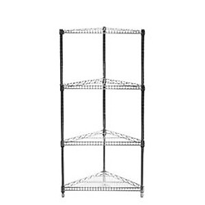 Shelving Inc. 24" Triangle Corner Wire Shelving with 4 Tier Shelves - 64" h, Weight Capacity 800lbs Per Shelf