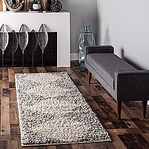 nuLOOM Scarlette Abstract Diamonds Shag Area Rug, 7' 10" x 10', Off-white