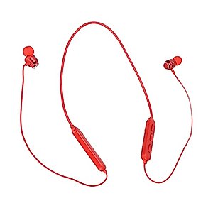 Dilwe Neckband Headphones, Bluetooth Headset Neck Mounted Wireless Headset Neckband Sports Headset Noise Reduction Earplugs with Microphone(red)