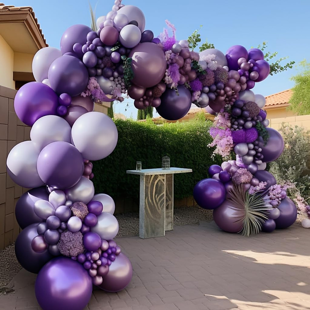 Purple Balloon Garland Arch Kit Lavender Lilac Double Stuffed Balloons Set For Birthday Baby Shower Graduation Prom Sweet 16 Encanto Wednesday Addams