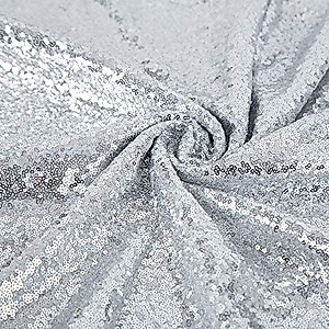 JYFLZQ Silver Sequin Backdrop Curtains 4ft x 6.5ft 1 Panel Glitter Photo Booth Backdrops Sparkly Photography Background Drapes for Parties Wedding Bridal Showers