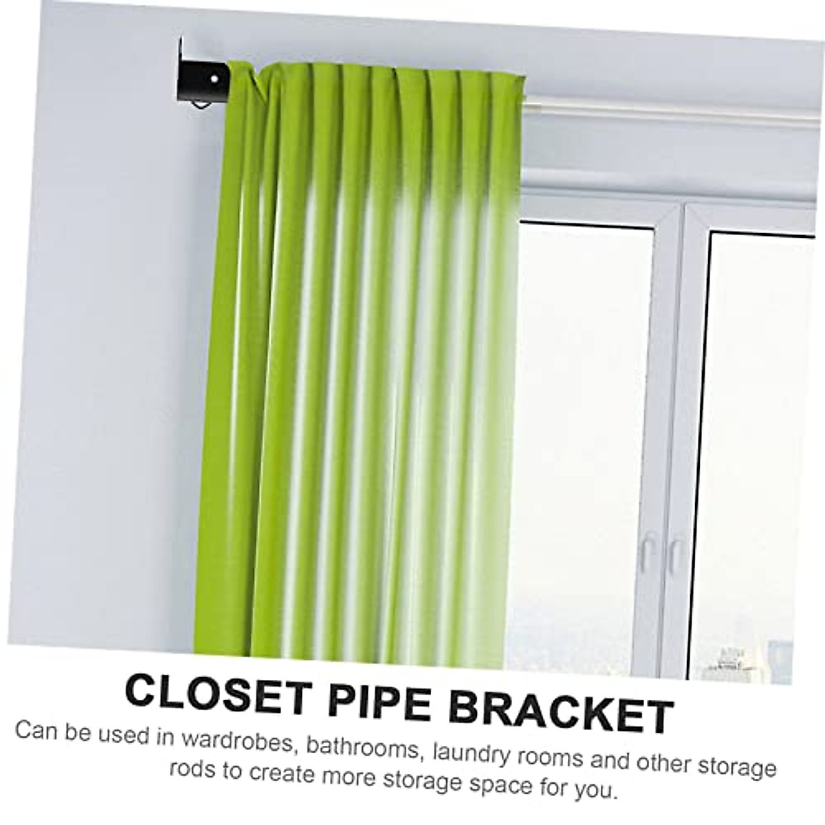 Cabilock 8 Pcs Closet Flange Code Curtain Accessories Shelves Brackets Shower Rod Holder Shower Rod Support Curtain Rod Hanging Brackets Shower Curtain Pole Socket U Shape Shelf Support