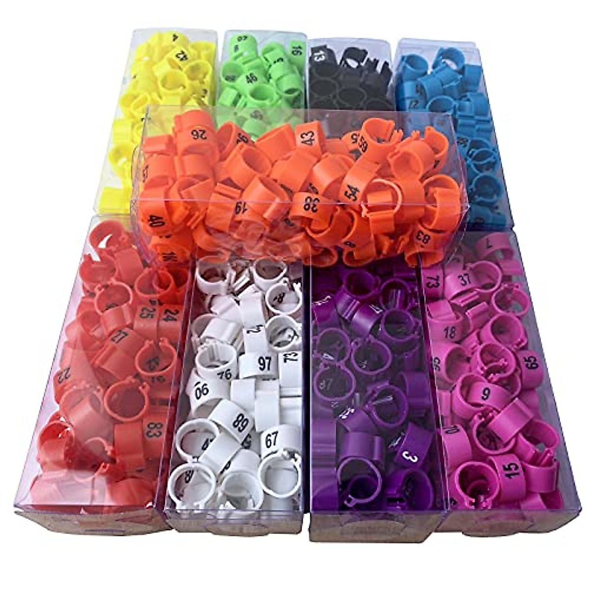 SRRPSPIGEON Pigeon Clip Ring Pigeon Ring Pigeon Band Bird Leg Ring Chicken Leg Band with Serial Number 001-100