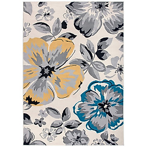 Rugshop Modern Floral Design Area Rug for Living Room,Bedroom,Home office,Kitchen Non Shedding Area Rug 3'1" x 5' Cream