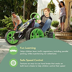 hauck Sirocco Racing Go Kart with Low Profile Rubber Tires, 8 Spoke Rim, and Clutch Free Ride for Toys, Games, and Kids' Pedal Vehicles