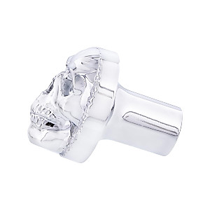 United Pacific 23058 Chrome Metal Alloy Skull Air Valve Knob, Strong & Durable, 3-D Skull Design, Easy Screw-On Installation - One Skull Air Valve Knob