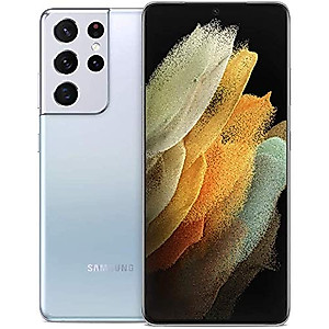 SAMSUNG Galaxy S21 Ultra 5G | Factory Unlocked Android Cell Phone | US Version Smartphone | Pro-Grade Camera, 8K Video, 108MP High Res | 128GB, Phantom Silver (SM-G998UZSAXAA) - (Renewed)
