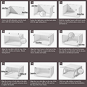 abteco Sneaker Storage Box Shoes Organizer Stackable Magnetic Drawer Side Open