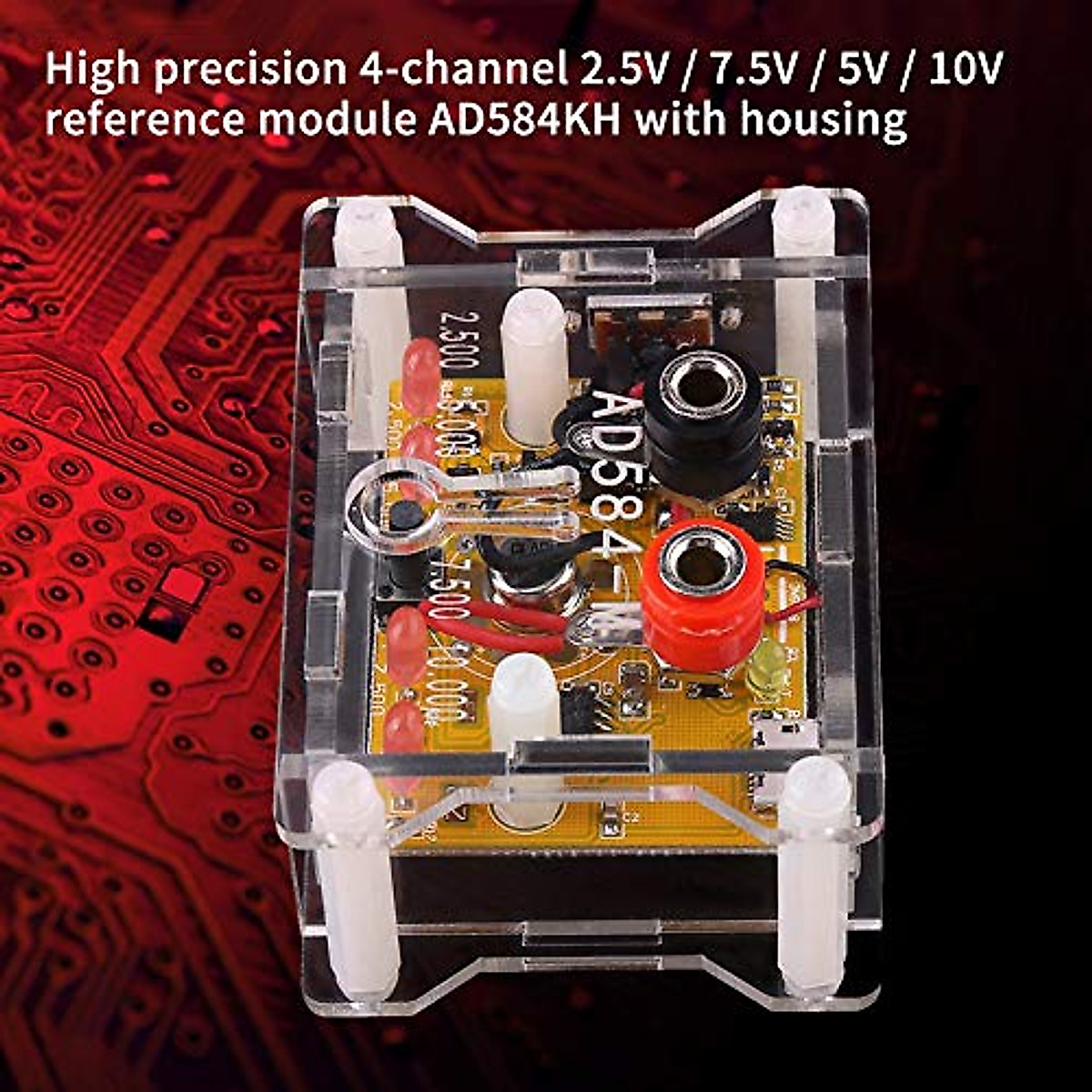 AD584KH High Precision 4-Channel 2.5V/7.5V/5V/10V Voltage Reference Module with Case