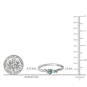 Dazzlingrock Collection 0.18 Carat (Ctw) 10k Round Blue And White Diamond Women Bridal Promise Engagement Ring, White Gold, Size 6