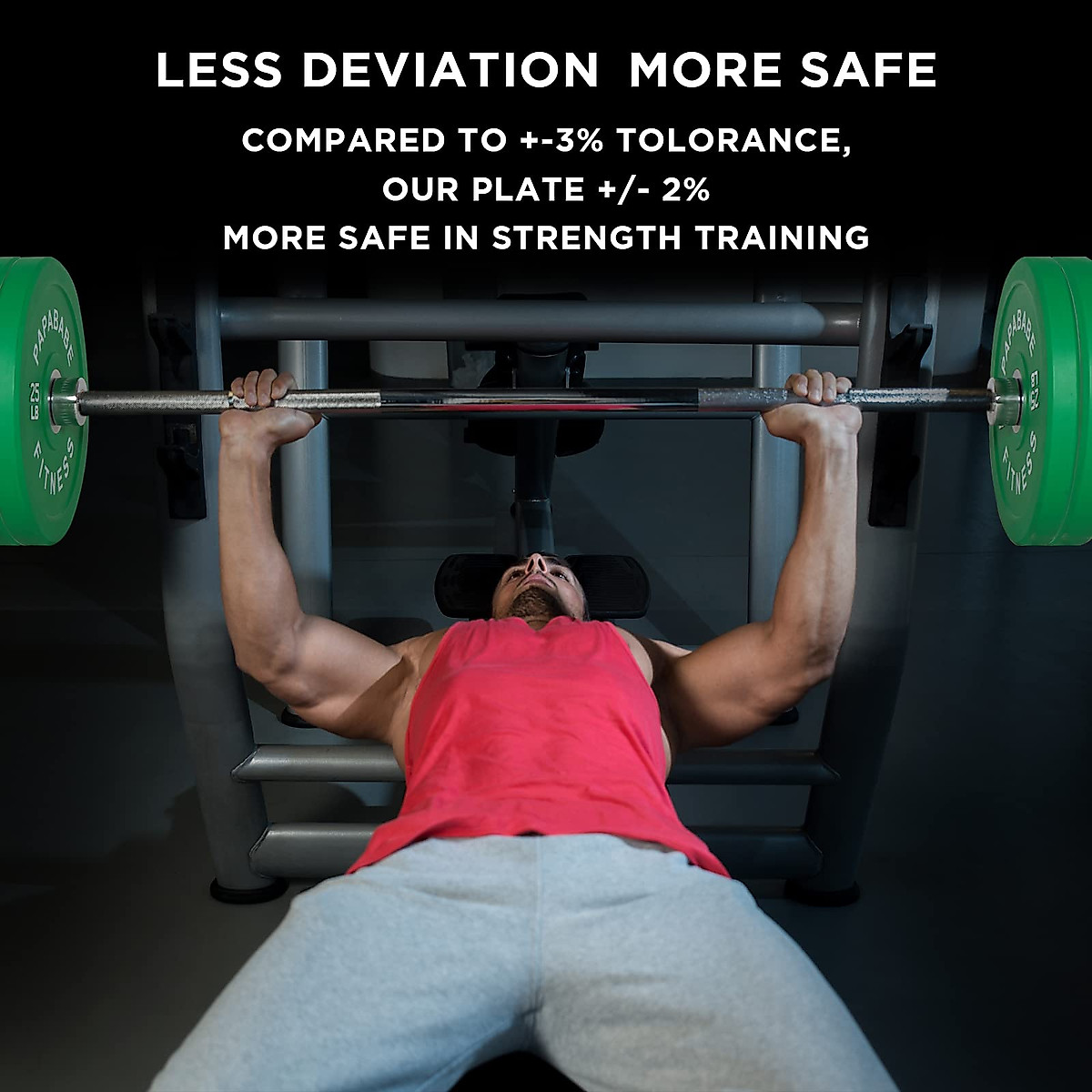 PAPABABE Bumper Plate 2-inch, Color Coded Olympic Bumper Plate with Steel Hub, Bumper Weights Set with High Density Rubber(10LB Pair)