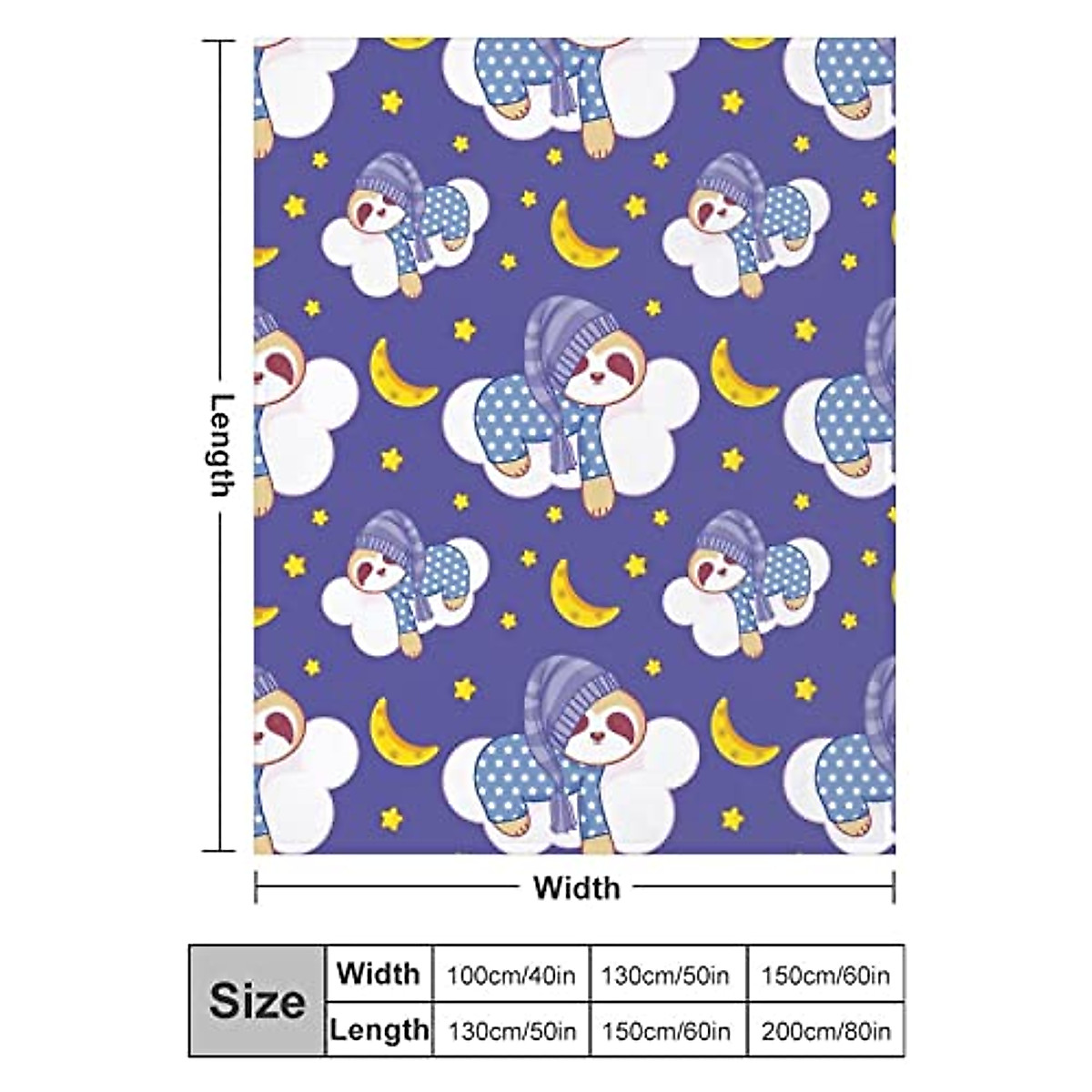 Sloth Throw Blanket- Warm Fuzzy Cozy Sloth Fleece Blanket Soft Lightweight Sloth Blanket for Office Travel Camping Sloth Gift for Women Men Kids…