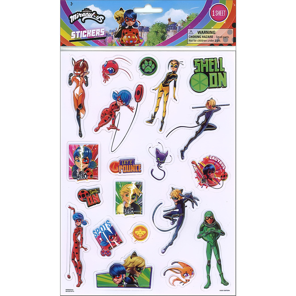 Miraculous Ladybug and Cat Noir - Activity Bundle - Miraculous Ladybug Stickers, Miraculous Ladybug Raised Stickers, 2-Sided Door Hanger