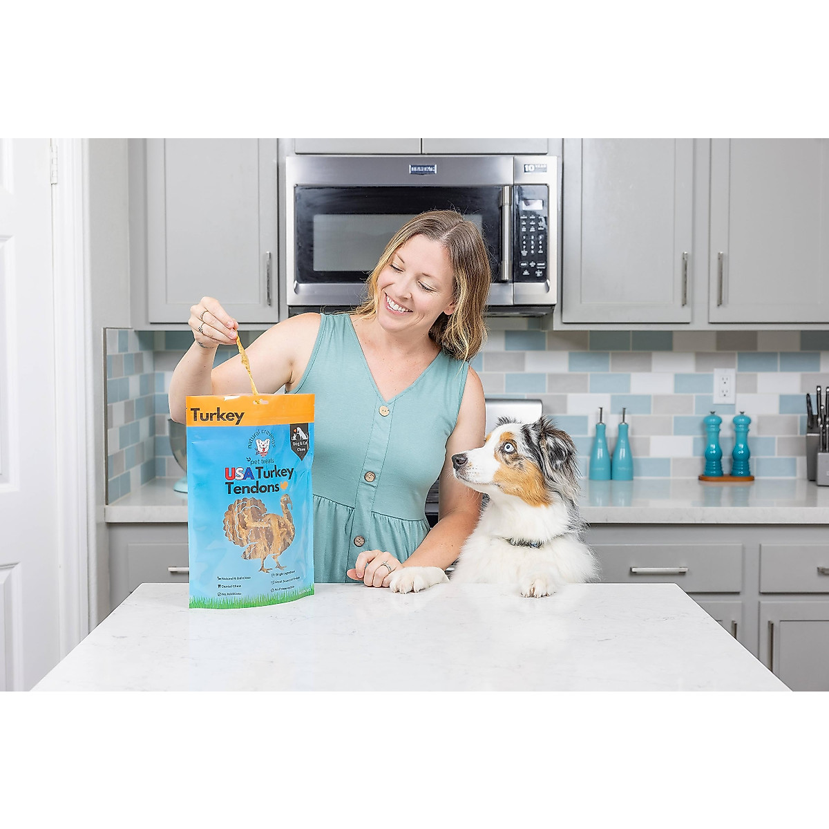 Natural Cravings: USA Turkey Tendons - 8 oz - Dog & Cat Chew, All Sized Pets, Light Chewers, Slow Roasted Single Ingredient Treat, Preservative Free