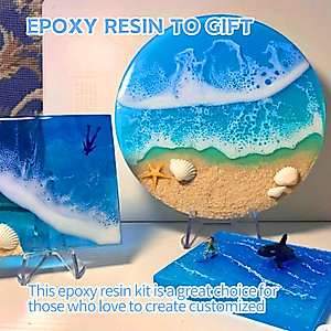 Myqiuf Epoxy Resin Kit, 1 Gallon/128OZ Epoxy Resin Crystal Clear Not Yellowing No Bubble Self Leveling for DIY Molds Wood Jewelry Table Tops Bar Top Casting Coating Crafts Supplies Easy Mix 1:1 Ratio