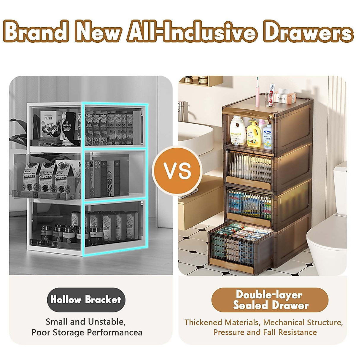 Maricruz Stackable Storage Bins With Lids,Storage Bins With Front Doors,Transparent Storage Cabinet,Stackable Closet Organizers Perfect For Home, Office,Dorm Room(4 Pack,Clear, 8gal)