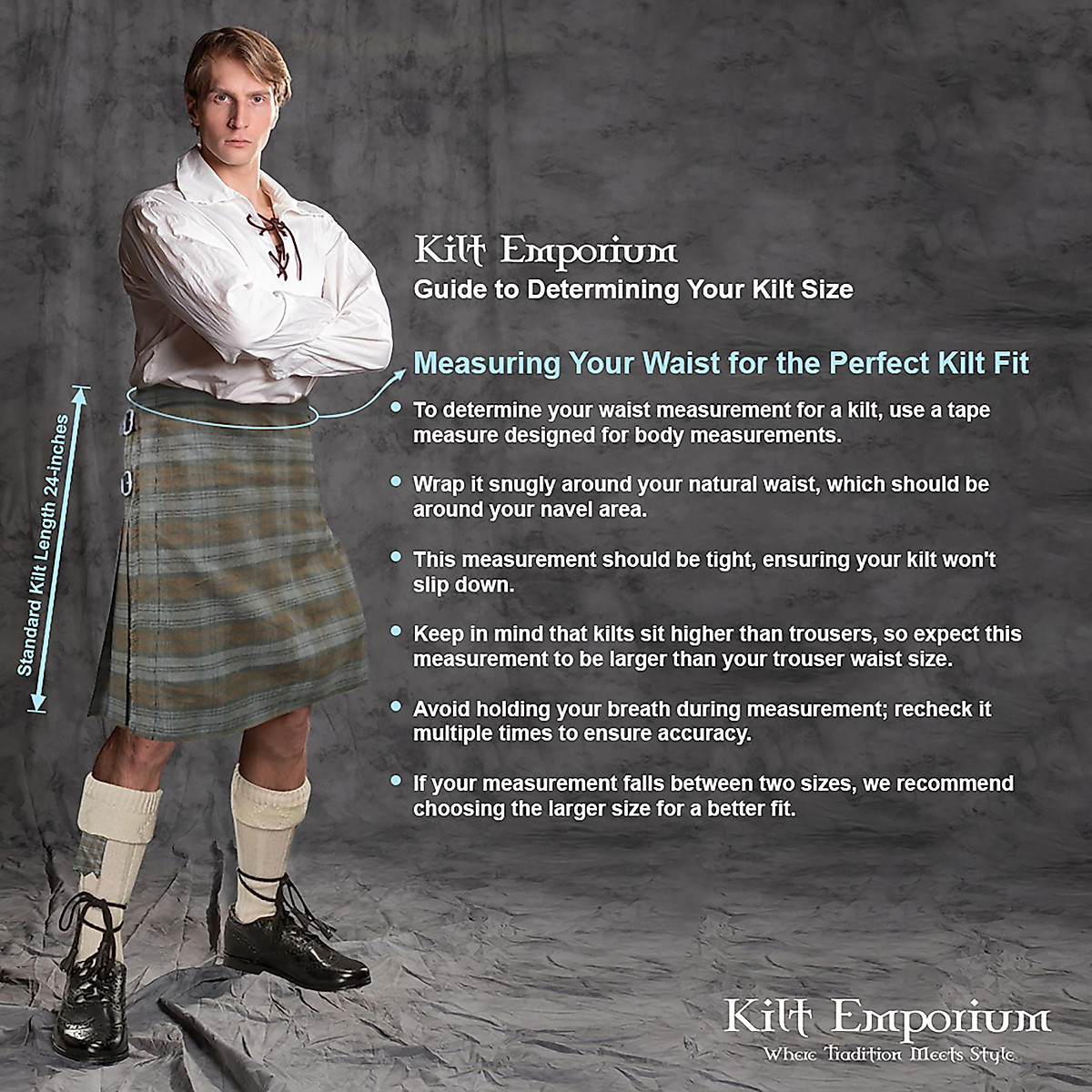 Kilt Emporium Men's Kilt Weathered Black Watch Tartan 5 Yards 16oz Acrylic Wool (Weathered Black Watch, 38)