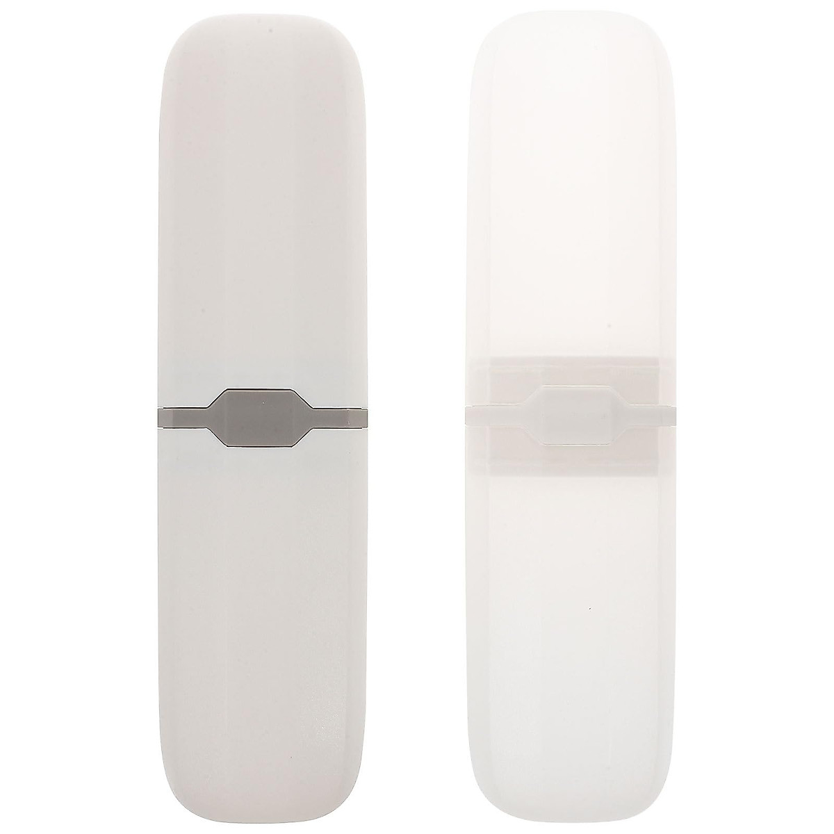 SUPVOX Portable Toothbrush Case Box Travel Capsule Oran Denture Care Container Travel Women Men 2pcs White and Clear