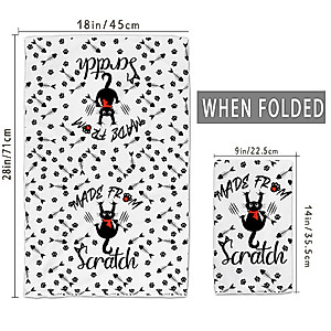 Unibyby Cat Kitchen Towels, Cat Lover Gifts for Women, Decorative Cat Hand Towels for Kitchen, Cat Gifts for Cat Lovers, Housewarming Gift, Cute Cat Dish Towel, Tea Towel, Cat Kitchen Décor