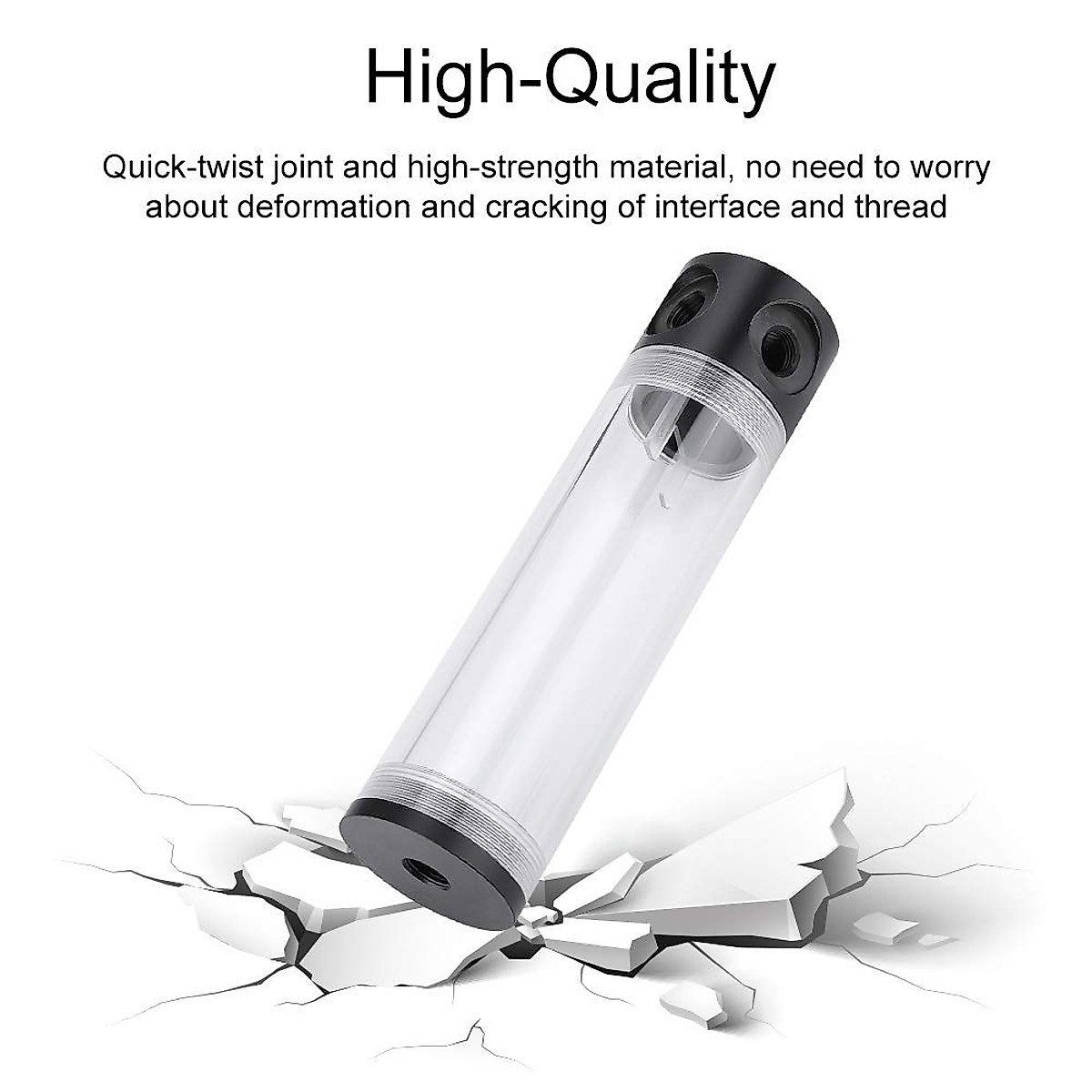 Water Cooling Reservoir, PC Water Reservoir 190mm*50mm Diameter G1/4'' POM Cylindrical CPU Water Cooler Reservoir System Heat Sink Kit Cooling Acrylic Water Reservoir for PC