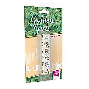 USAOPOLY The Golden Girls Dice Set | Collectible d6 Dice Featuring Characters & References - The Golden Girls Logo, Rose, Sophia, Blanche, Dorothy, and Cheesecake | Officially Licensed 6-Sided Dice