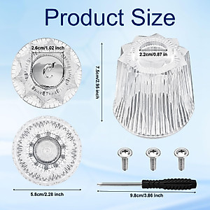Gosknor 3 Piece Shower Knob Replacement, Clear Acrylic Faucet Handles Hot/Cold/Diverter Bathtub Knobs Bathroom Faucet Knobs Compatible with Price Pfister Contessa and Windsor, with Screwdriver