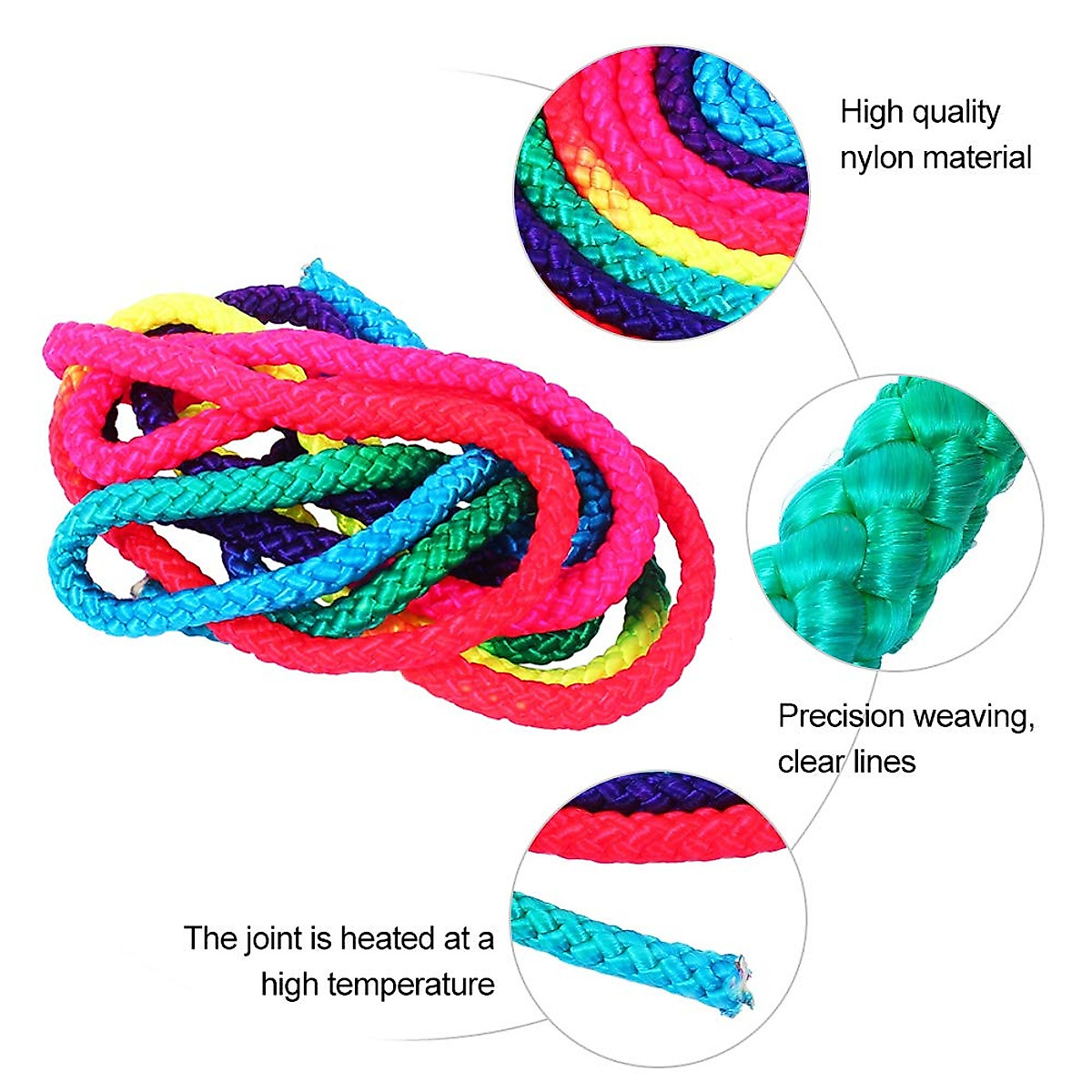 Alomejor Gymnastics Rope Rainbow Color Rhythmic Gymnastics Rope Solid Competition Arts Training Rope