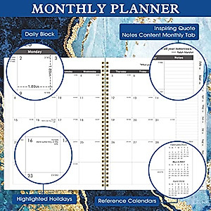 2023-2025 Monthly Planner/Calendar - Jul. 2023 - Jun. 2025, 2 Year Monthly Planner 2023-2025, 9" × 11" Calendar Planner 24 Months with Tabs, Twin-Wire Binding, Double-Side Pocket, Holiday ＆ Note Pages