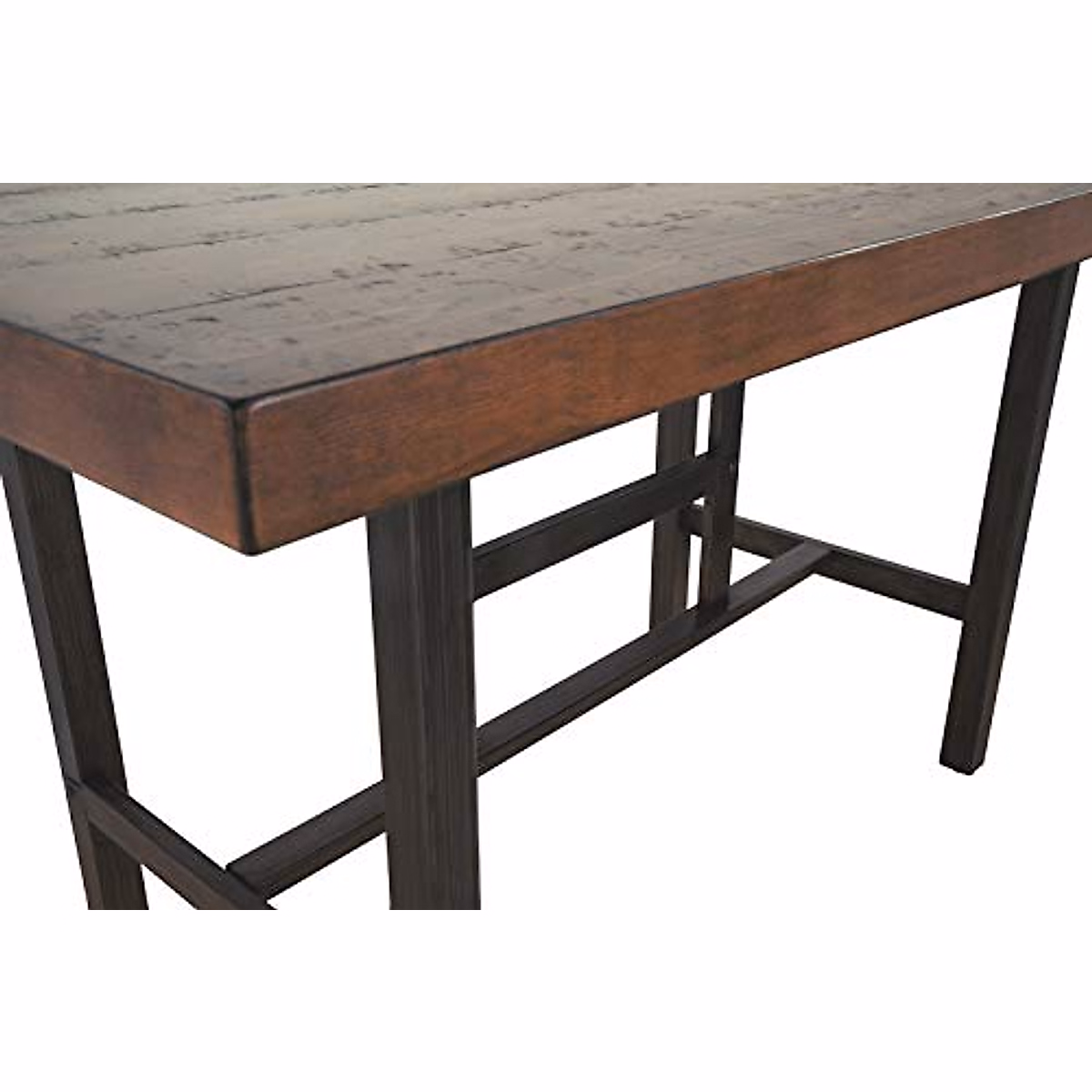 Signature Design by Ashley Kavara Modern Industrial Counter Height Dining Room Table, Medium Brown