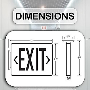Ciata Red Led Emergency Exit Lights with Battery Backup - Emergency Fire Exit Sign, Light up Exit Sign, Lighted Exit Sign, Exit Signs for Business, Neon Exit Sign, Exit Sign Battery Powered - 12 Pack