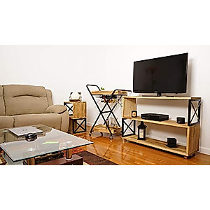 Premium Home Rustic Side Table: Farmhouse End Table, Bedside Table, Wood Nightstand, Tall End Table, High Side Tables for Small Spaces, Living Room Metal Nightstand Modern Bedroom Industrial Furniture