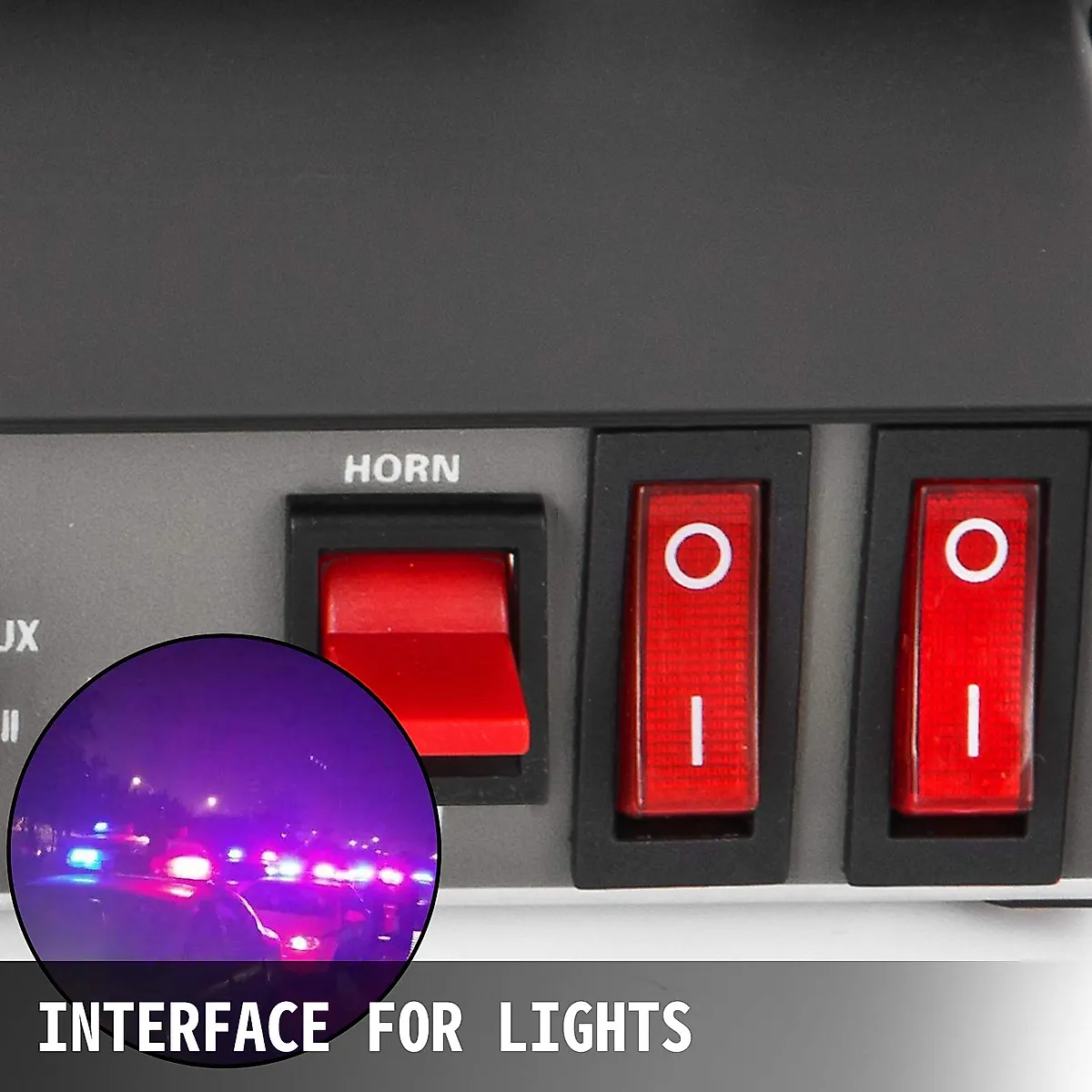 200W Siren Bundle 8 Tones Emergency Warning Siren with PA Speaker MIC System Vehicle Siren Box Fit for Police, Ambulance, Fire Fighting and Engineer Vehicles