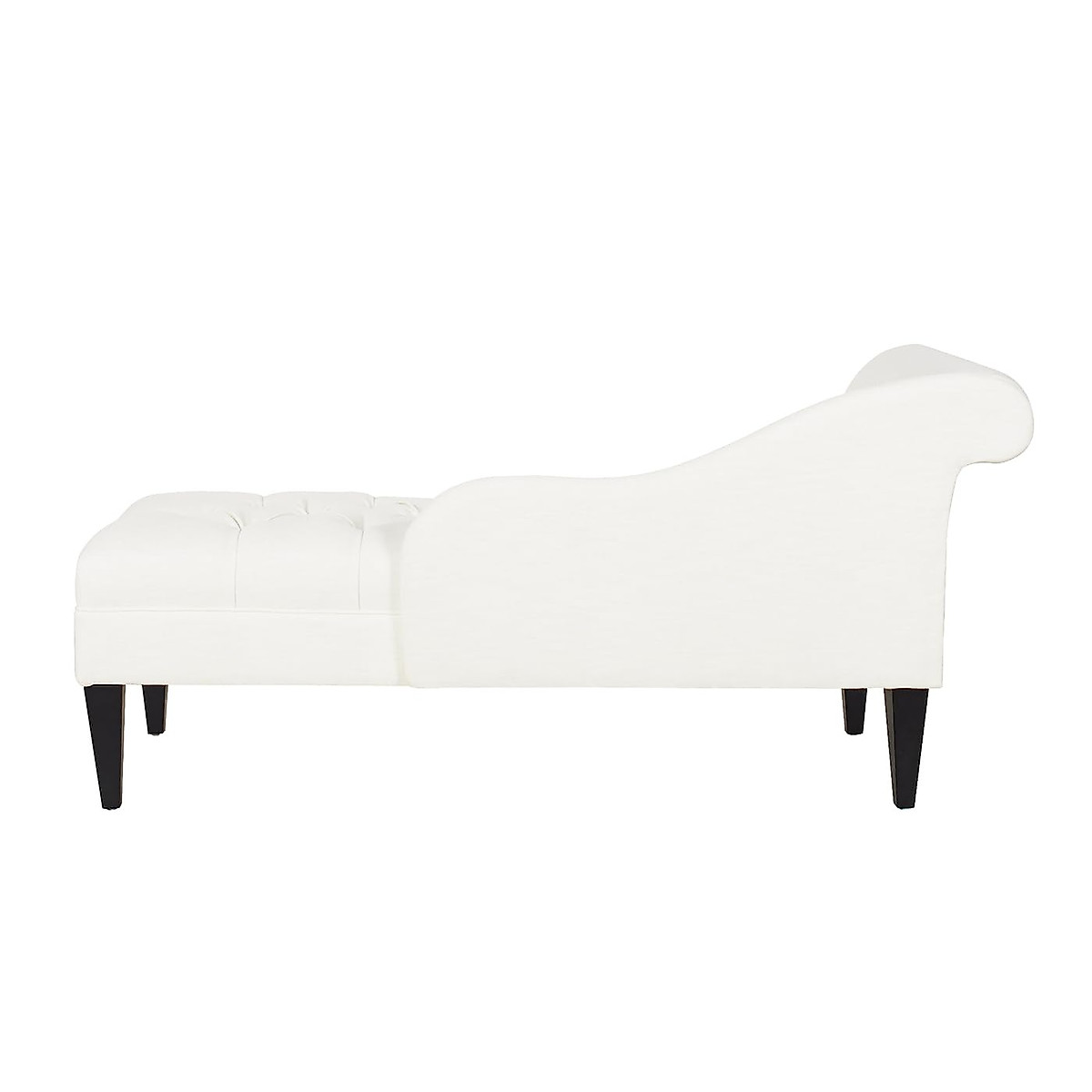 Jennifer Taylor Home Harrison Tufted Roll Arm Chaise Lounge, Antique White Polyester