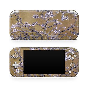 Tacky Design Almond Blossoms Decal Skin Compatible with Nintendo Switch Skin Wrap, Kawaii Pastel Skin for Nintendo Switch Lite Cover, Premium Vinyl 3M Full Wrap Decal (Brown).