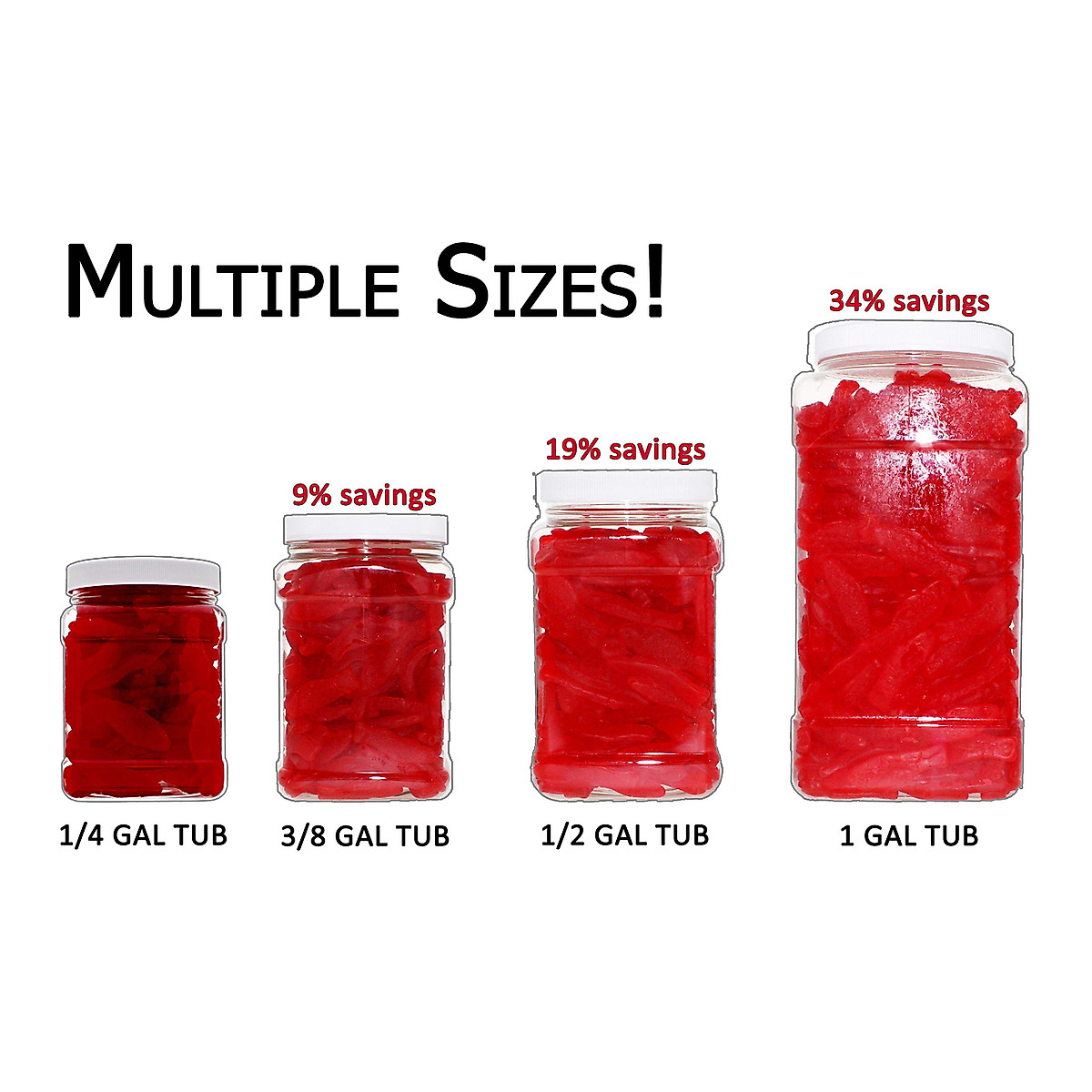 Swedish Fish Red Large 3LB - Original Red Chewy Swedish Fish in 64 FL OZ Gift Ready Reusable Square Jar