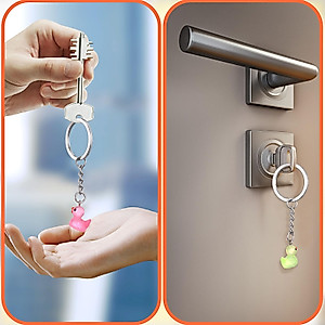 Mini Duck Keychains Glow in the Dark Duck Keychains Duck Party Favors Light up Tiny Duck for Birthday Baby Shower(48 Pcs)