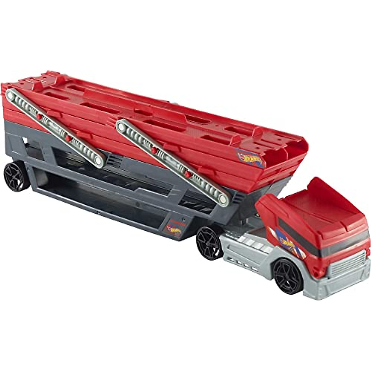 Hot Wheels Playset with Hw MEGA Hauler Toy Truck & 1:64 Scale Car, Stores 50+ Vehicles, Expands to 6 Levels