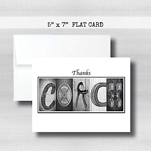 Personalized Weightlifting Coach Thank You Card, 5"x 7" FLAT CARD, Greeting Cards