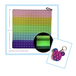 Pop It Glow in The Dark Bubble Pop Fidget Autism Sensory Toys 225 Bubble Popper Toy & Bubble Popper Keychain Stress Relief ADHD