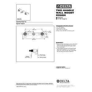 Delta Faucet Wall-Mount Rough-In Valve for Delta 2-Handle Wall-Mount Bathroom Faucets R3500-WL, Chrome