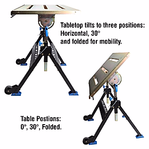 Olympia Tools Adjustable Welding Table with Wheels Portable Steel Stand Workbench 30 in. x 20 in.