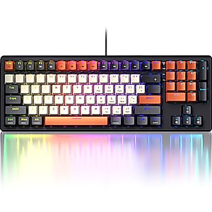 Mechanical Keyboard with Number Pad, Upgraded RGB Wired 85% Compact Keyboard with Gasket Structure, Hot Swappable Red Switch Mechanical Gaming Keyboard /Programmable /93 Keys for Windows Mac PC Laptop