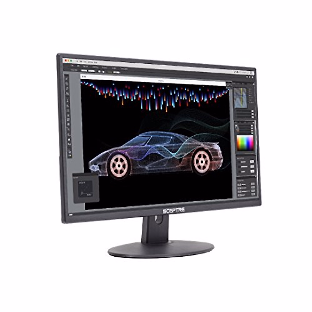 Sceptre 24" Professional Thin 75Hz 1080p LED Monitor 2x HDMI VGA Build-in Speakers, Machine Black (E248W-19203R Series)